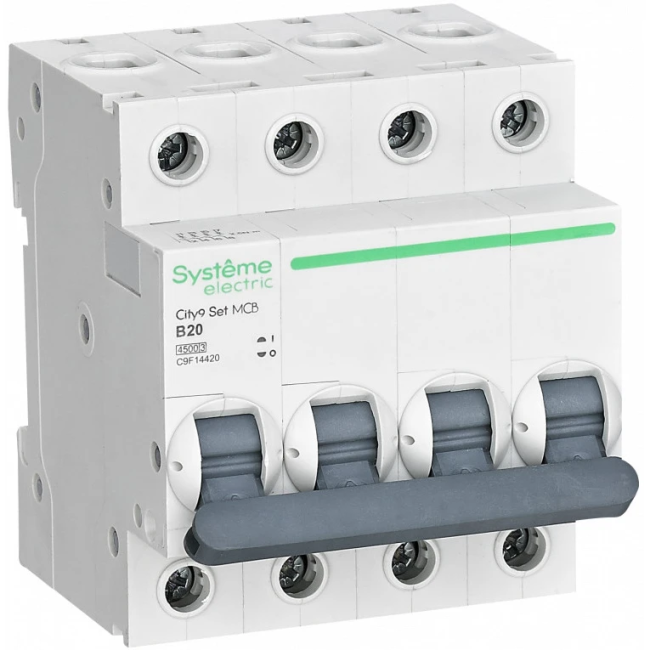 C9F14420 Schneider Electric City9 Set Автоматический выключатель (АВ) B 20А 4P 4.5kA 400В