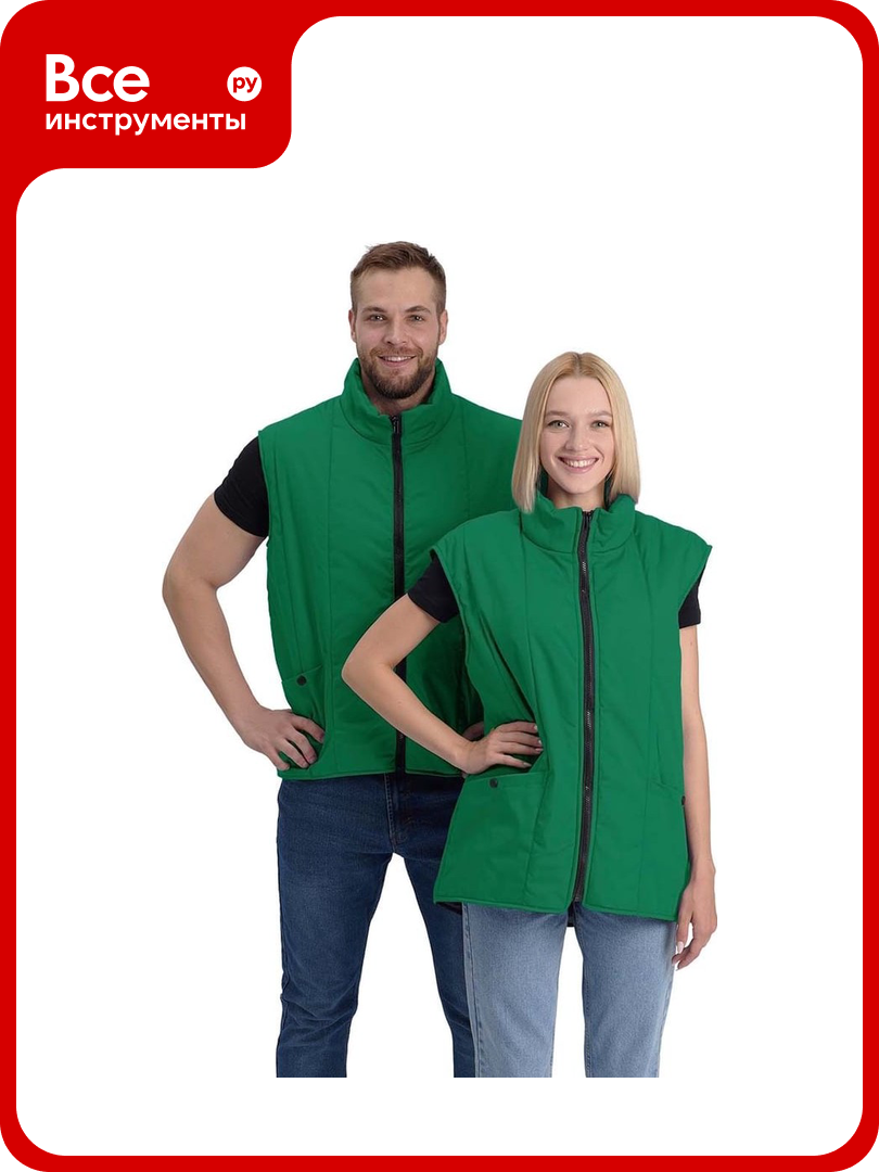 Жилет утепленный URSUS "рейнир" цвет зеленый ЖИЛ895-120/56-58 защита от механических воздействий, теплоизоляция