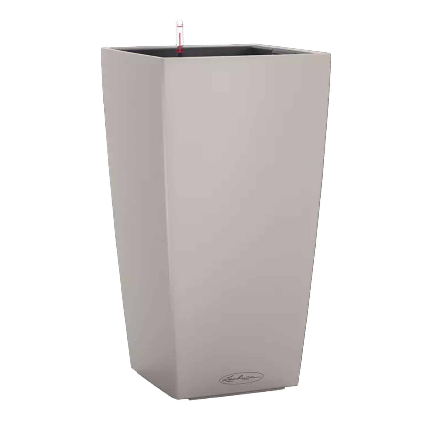 Кашпо Lechuza Cubico Color 40 с автополивом, L40 W40 H75, бежевый/Горшок для цветов Лечуза 31л