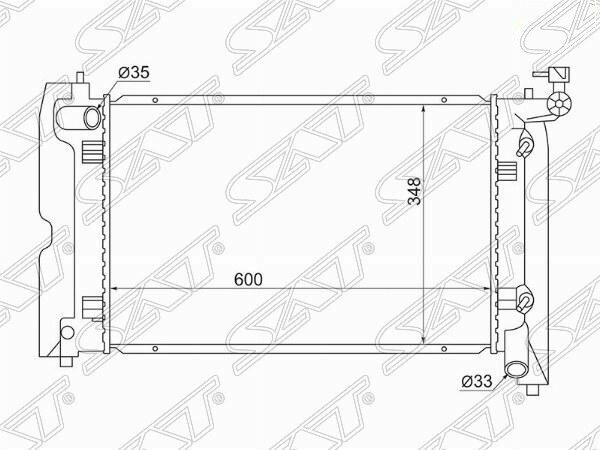 Радиатор SAT TY0002-ZZT250 Toyota Avensis T250 03-08 / Corolla 00-07