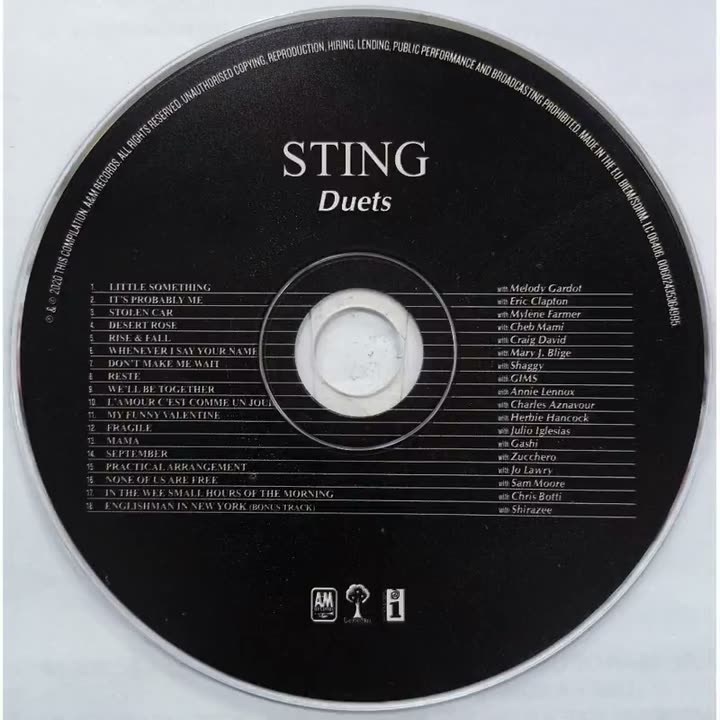 STING - "DUETS", 2021, 4-page, CD-Аудио — фото 1