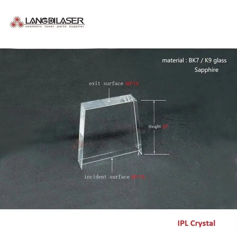 Кристалл IPL Bk7/K9/Сапфир 65(50)x15x57