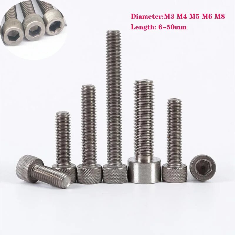 Титановые винты M6x30mm с шестигранной головкой, 5 шт.
