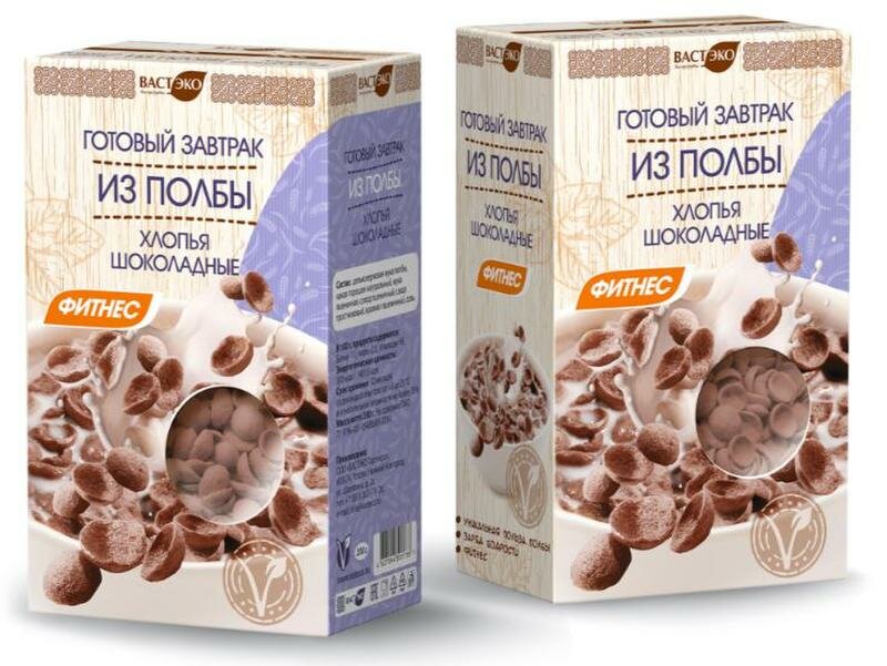 Готовый завтрак из полбы - шоколадные хлопья вастэко 200 г