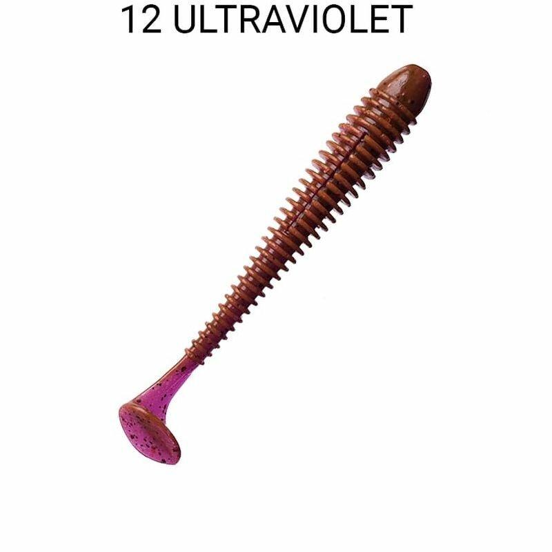 Силиконовые приманки Crazy Fish Vibro Worm 5' 80-120-12-6, Кальмар, 4 шт.