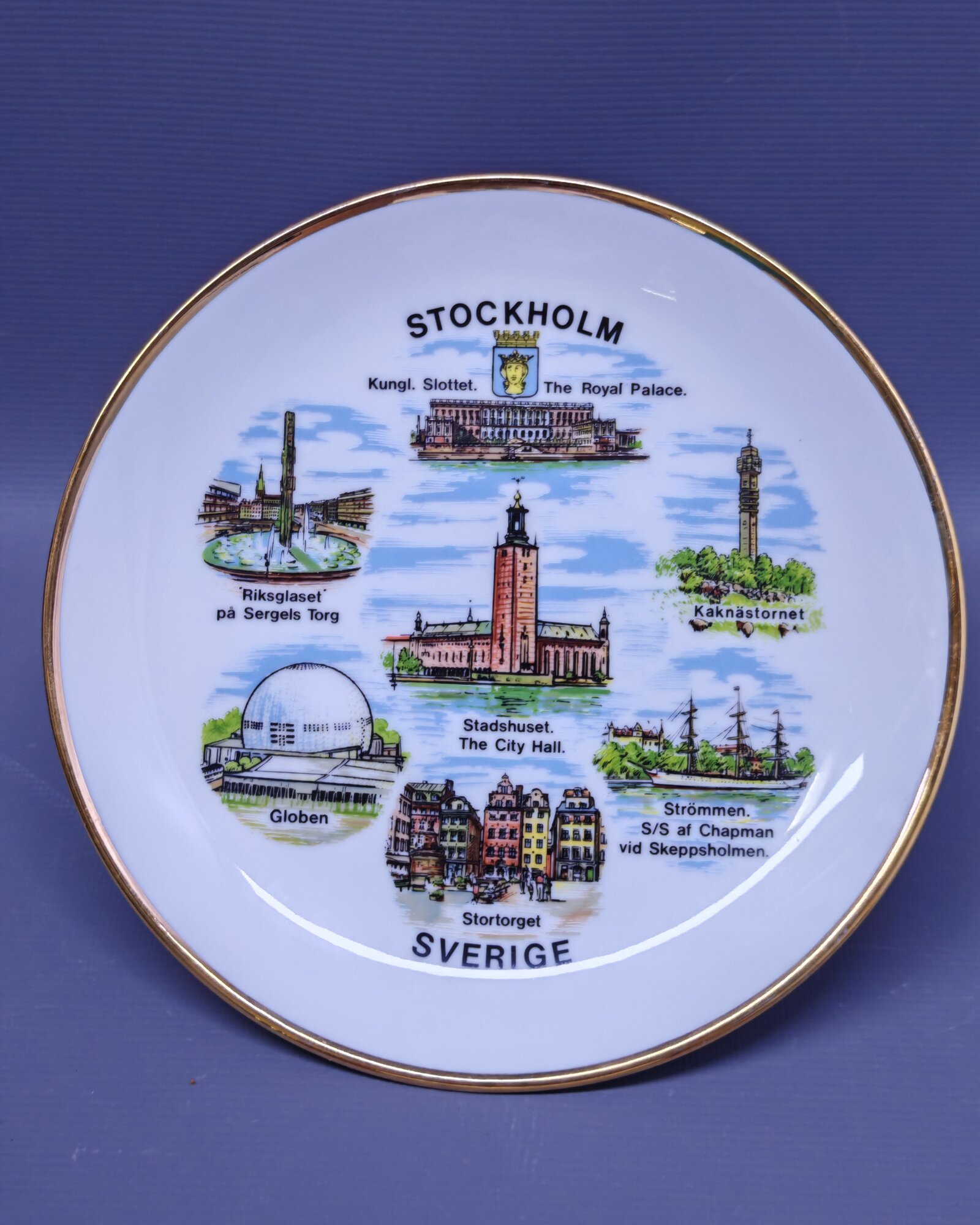 Декоративная тарелка Stockholm Sverige. керамика, диаметр 19 см, Уценка!