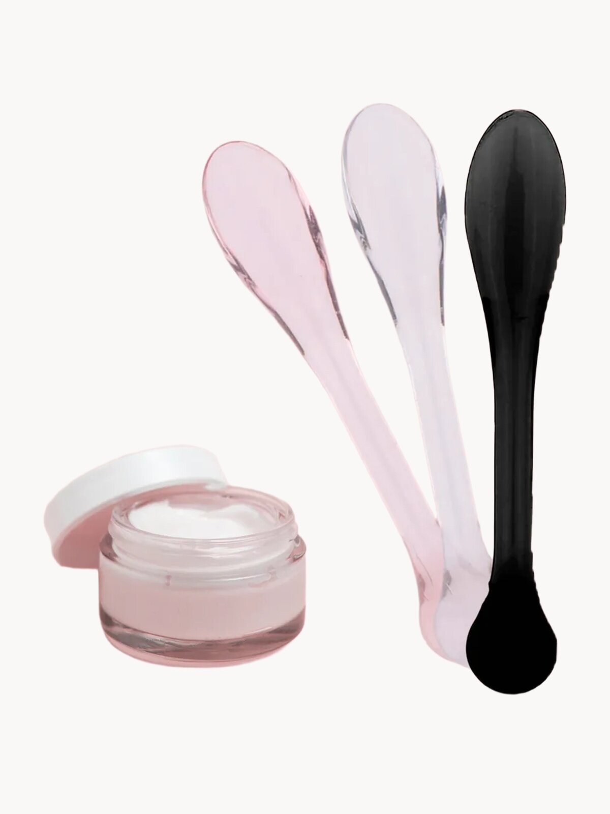 Набор акриловых косметических лопаток для крема и масок для лица, 3 шт