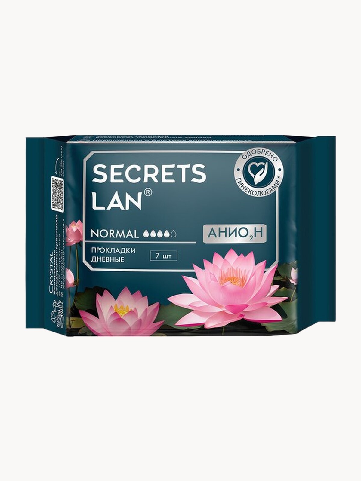 Прокладки ночные 28 шт Secrets Lan анионовые в индивидуальной упаковке