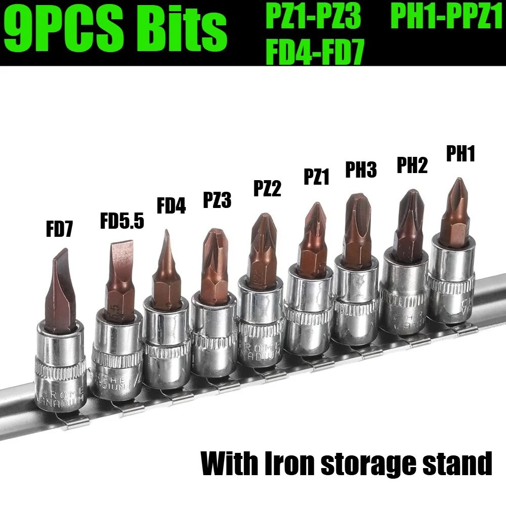Набор бит для гаечного ключа Hex Torx Phillips FD S2 9PCS PZ PH FD