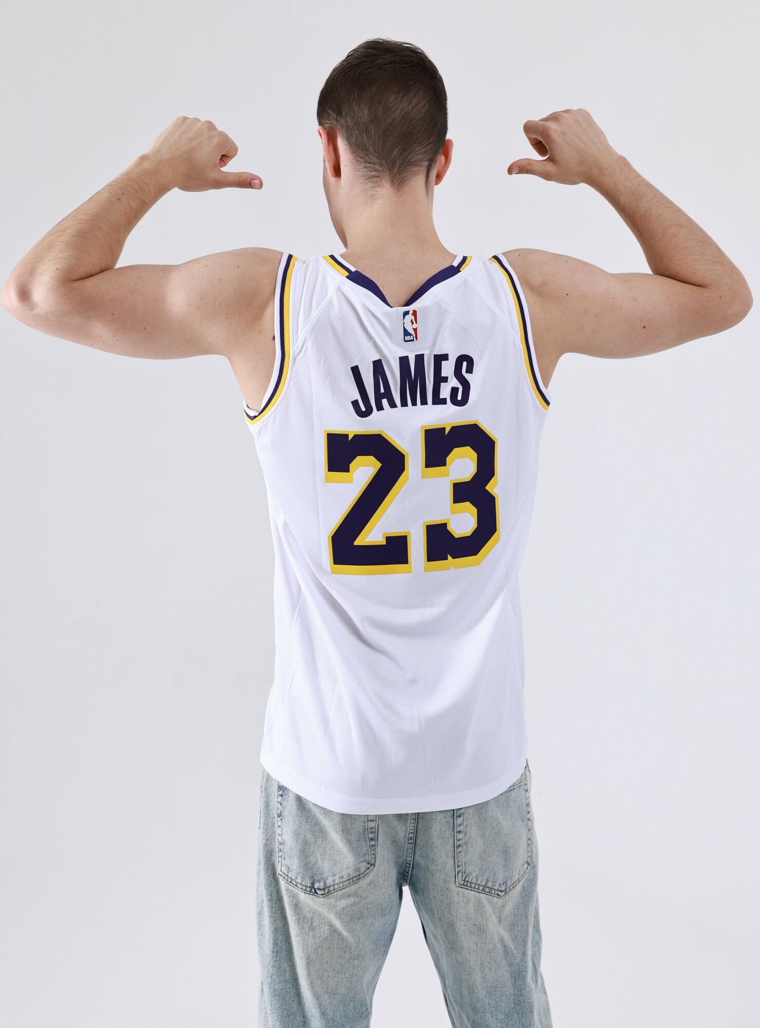 Майка спортивная Баскетбольная Lakers Lebron James, 1 шт., размер XL, белый — фото 1