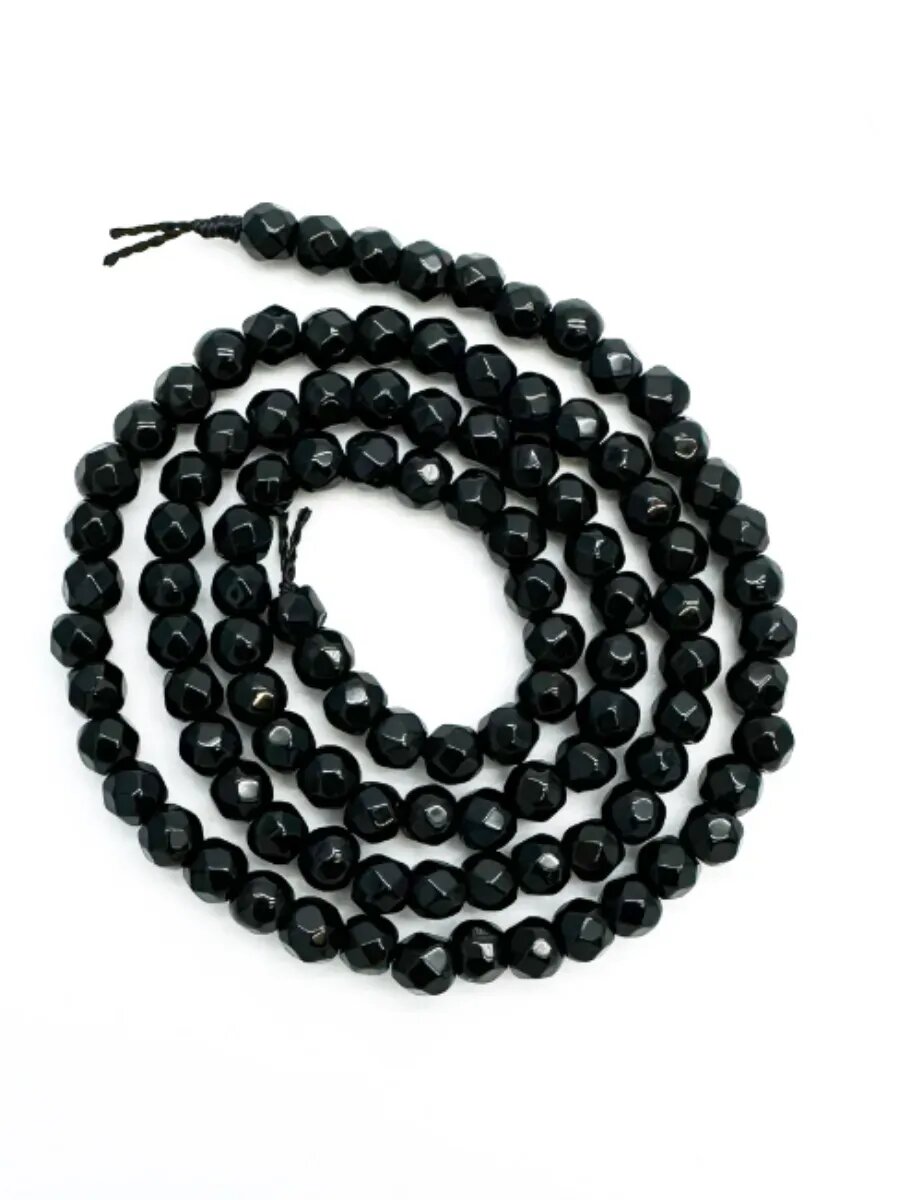 0279 Агат черный для любых знаков зодиака 4мм 1 шт люкс А++