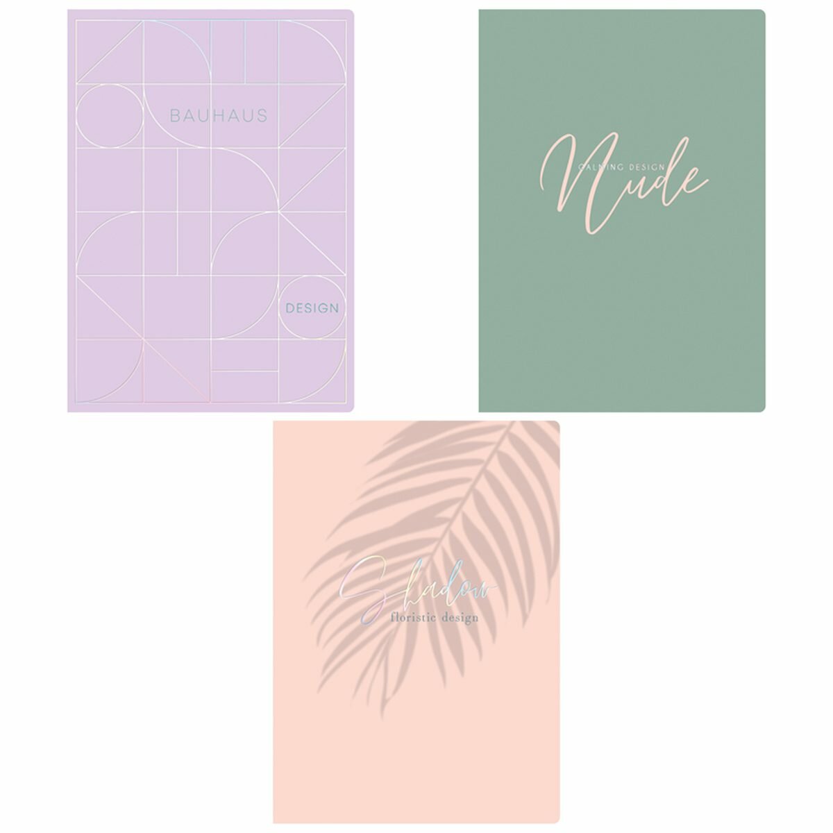 Тетрадь общая 80л, А4 Greenwich Line "Nude" (клетка, скрепка, матовая ламинация) (N4c80-39007), 3шт.