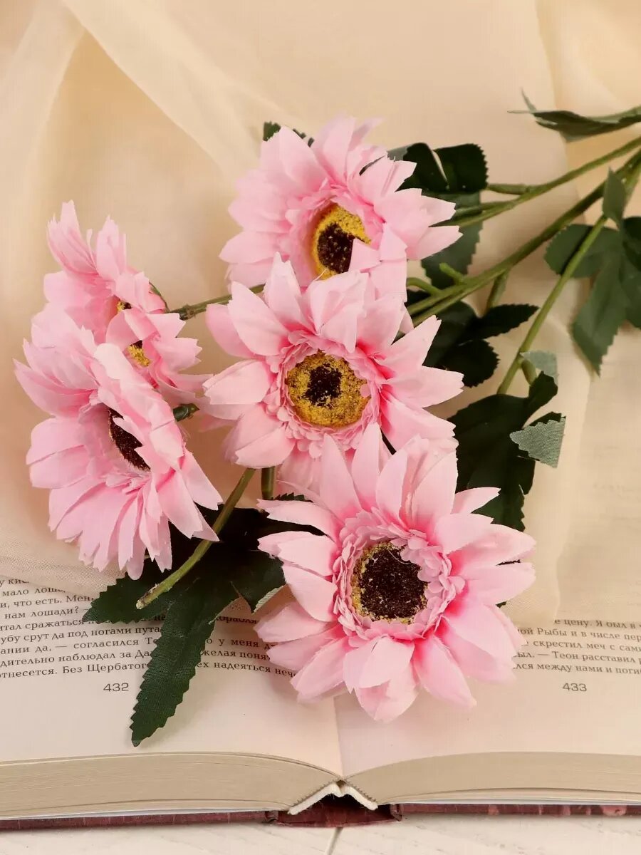 Искусственные цветы для декора Гербера садовая 50 х 6 см