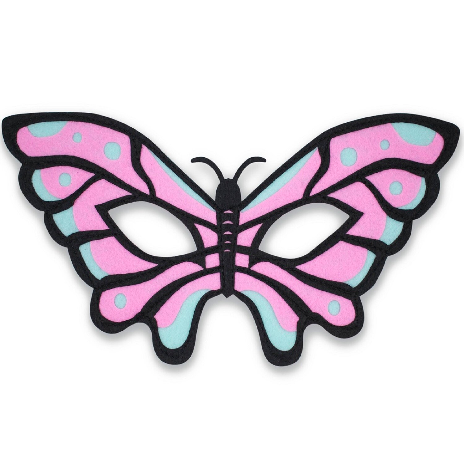 Карнавальная маска Санта Лючия из фетра Бабочка, на резинке, 27х12 см