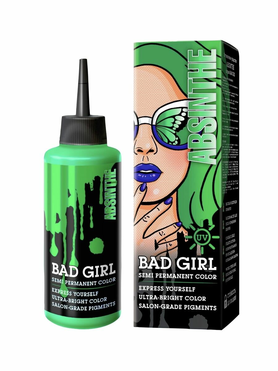 Bad Girl Оттеночное средство для волос Absinthe неоновый зеленый