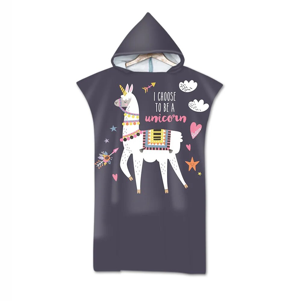 Микрофибра полотенце с капюшоном Alpaca Print, 75x110CM, Черный