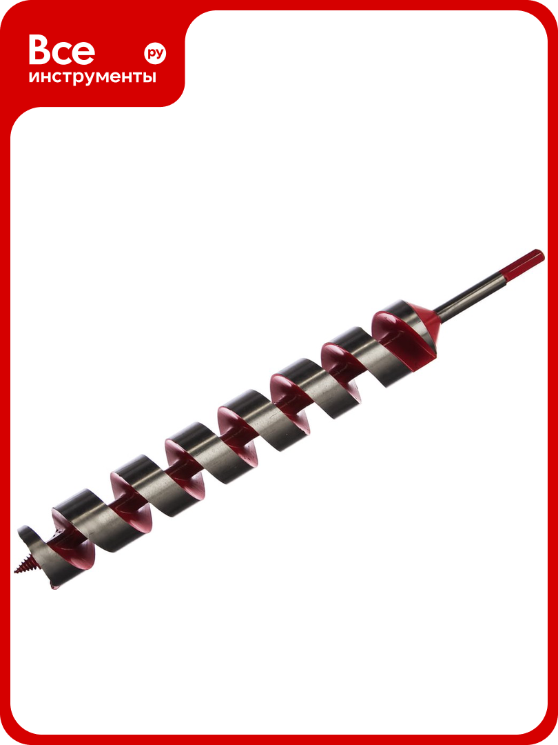 Сверло по дереву спираль Левиса мастер (52х450 мм; шестигранный хвостовик; сталь 45Mn) Зубр 2947-450-52