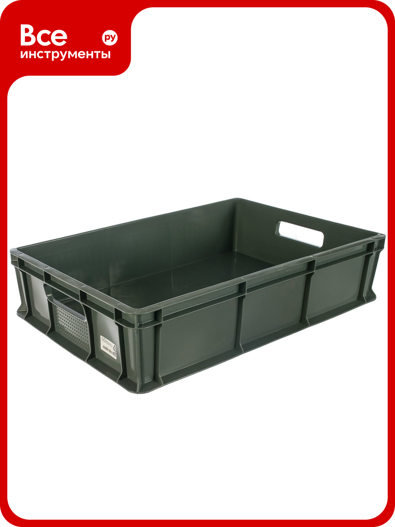 Сплошной ящик с ручками из прочного пластика, серый, профессиональный, удобный для хранения и транспортировки предметов