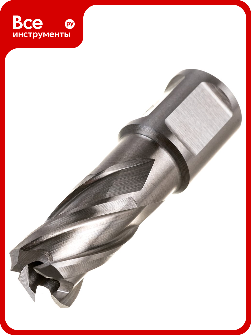 Сверло кольцевое (16х30 мм; HSS; Weldon 19) EUROBOOR HCS.160, для станков магнитном основании, латунный, 77×6, 35 мм