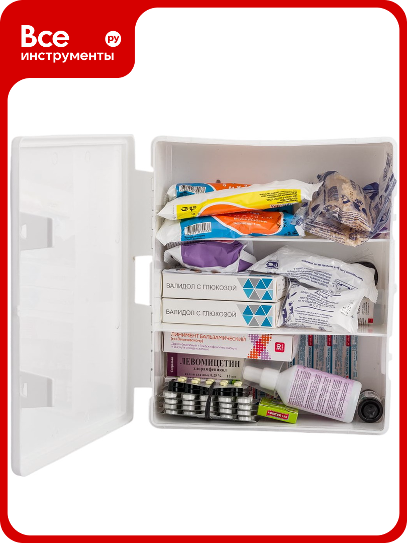 Аптечка первой помощи ООО аппомед производственная, пластиковый шкаф 2903, аптечку