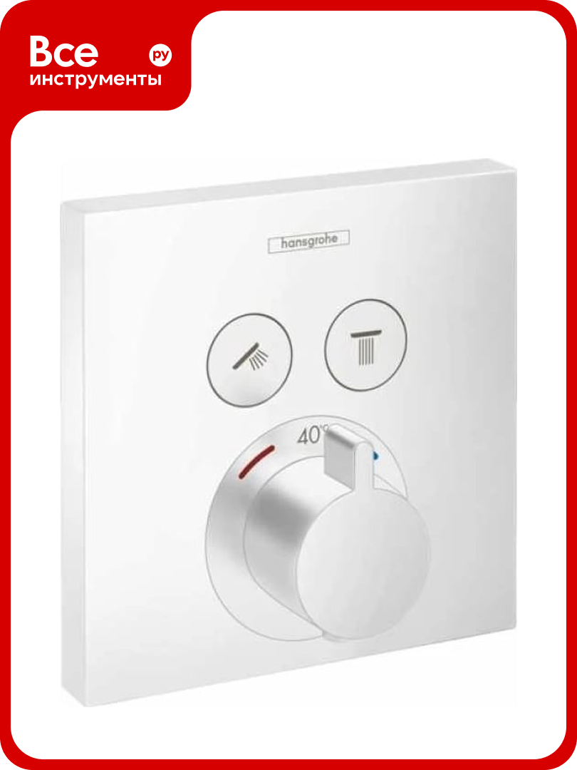 Термостатический смеситель для душа (внешняя часть) Hansgrohe Select матовый белый 15763700 00000074310, белый