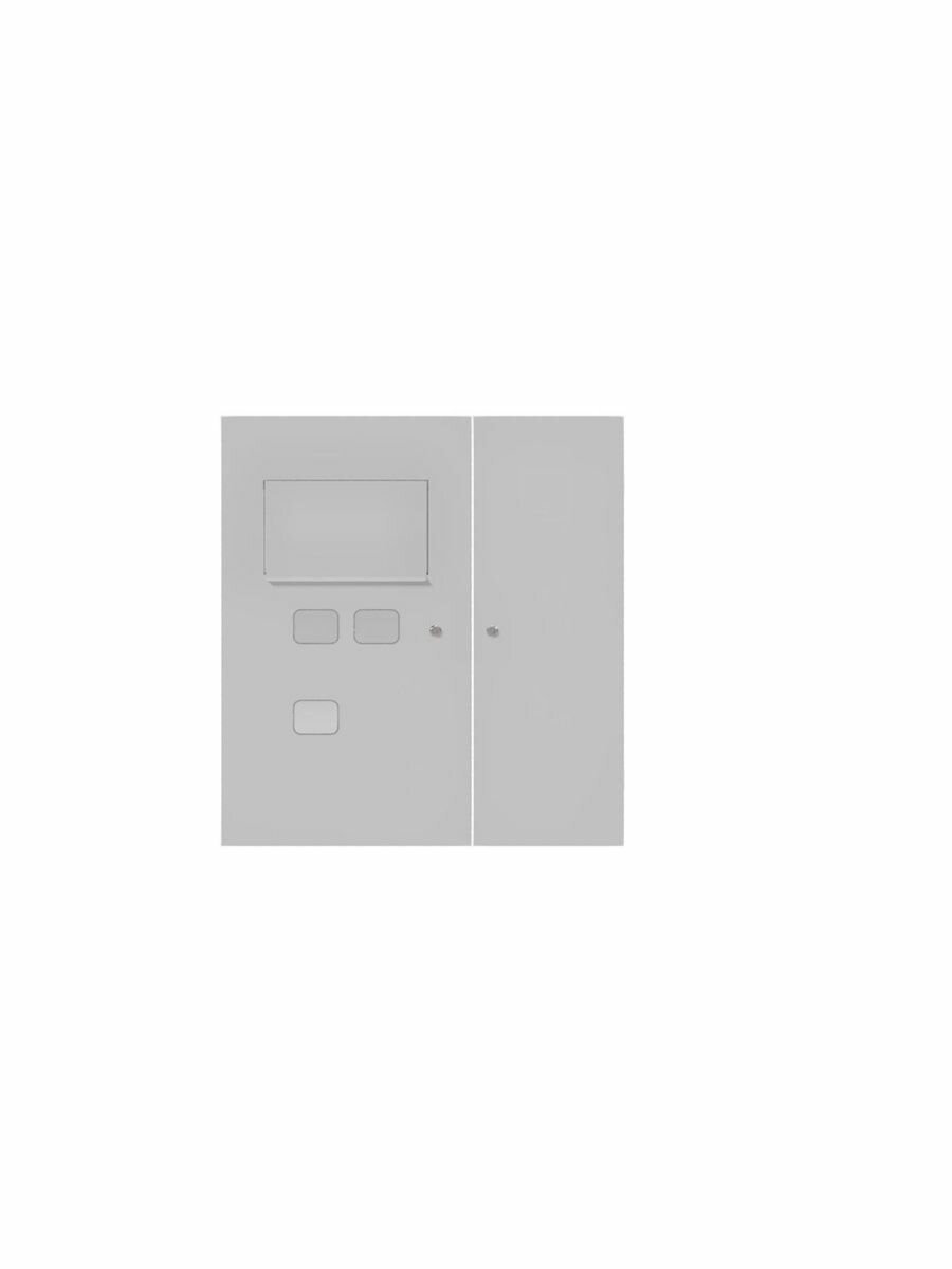 Комплект дверей для щита этажного, на 3 квартиры, металл, цвет светло-серый