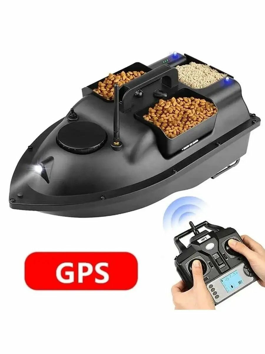 Карповый прикормочный кораблик с GPS, 500-600м, 12000 мАч