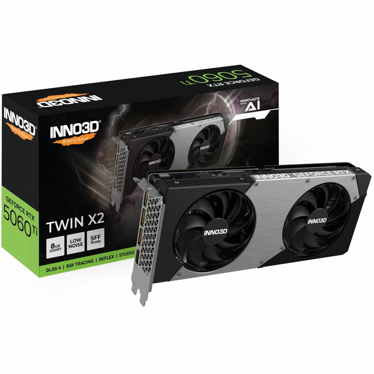 Видеокарта INNO3D RTX5060Ti TWIN X2 8GB GDDR7 128bit 3xDP HDMI 2FAN RTL