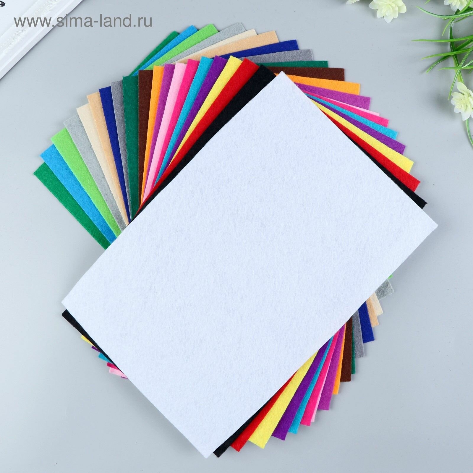 Фетр мягкий 20 листов 20х30 см, 1 мм, цветное ассорти