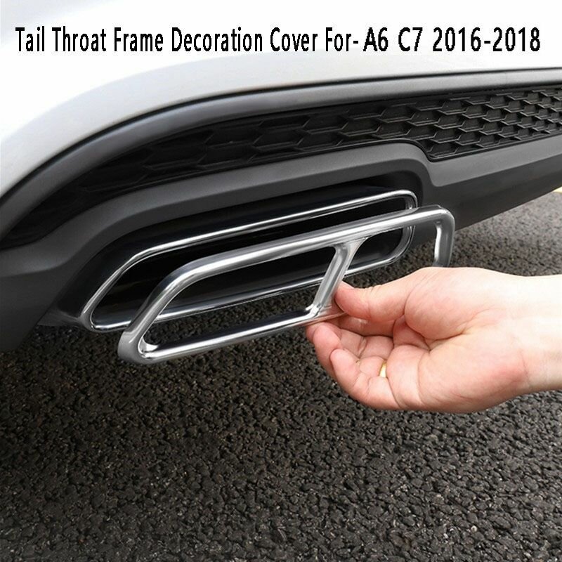 Нержавеющая выхлопная труба MyPads для Audi A6 C7 2016-2018, автомобильный хвост, горловина, рамка, декоративная крышка, накладка
