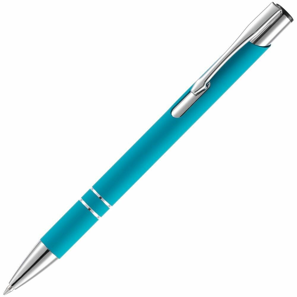 7 шт. Ручка шариковая Keskus Soft Touch, бирюзовая, Open