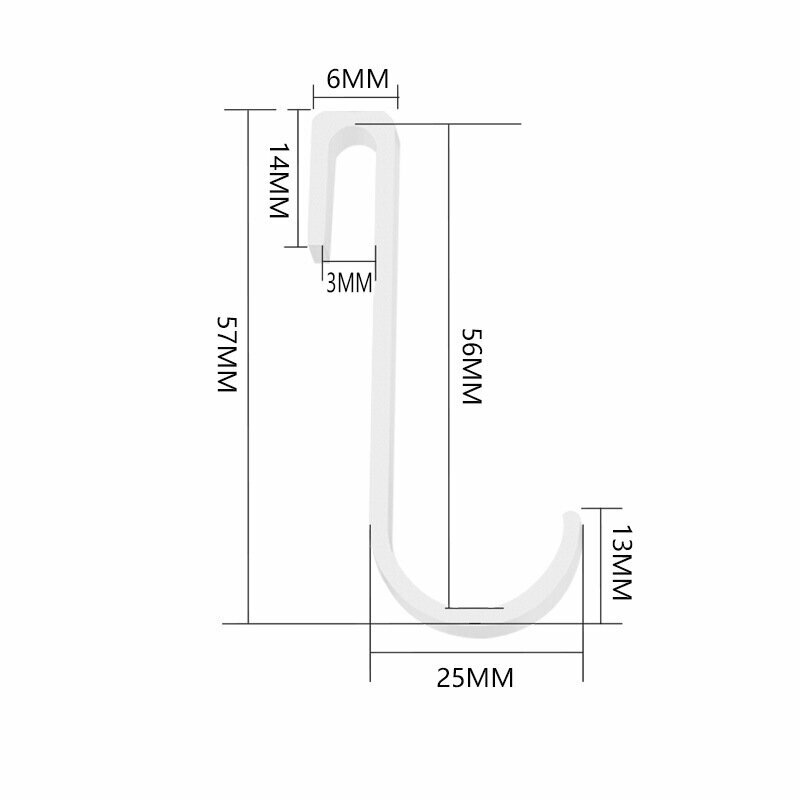 Крючок для вешалки, алюминиевый, белый, для стеллажей, ≤3 мм