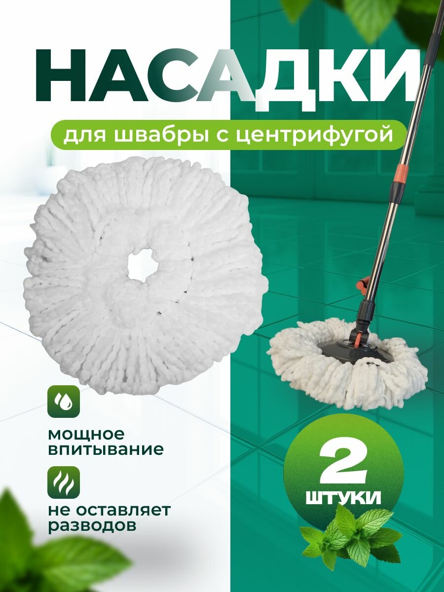 Насадка на швабру Мой Дом Торнадо, с отжимом, микрофибра, 32x32 см