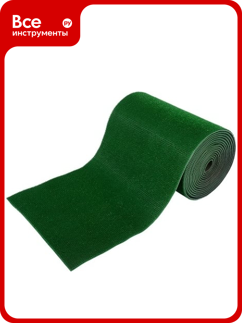 Коврик-дорожка VORTEX травка 0.90х15 м противоскользящий зеленый 24001, из полипропилена