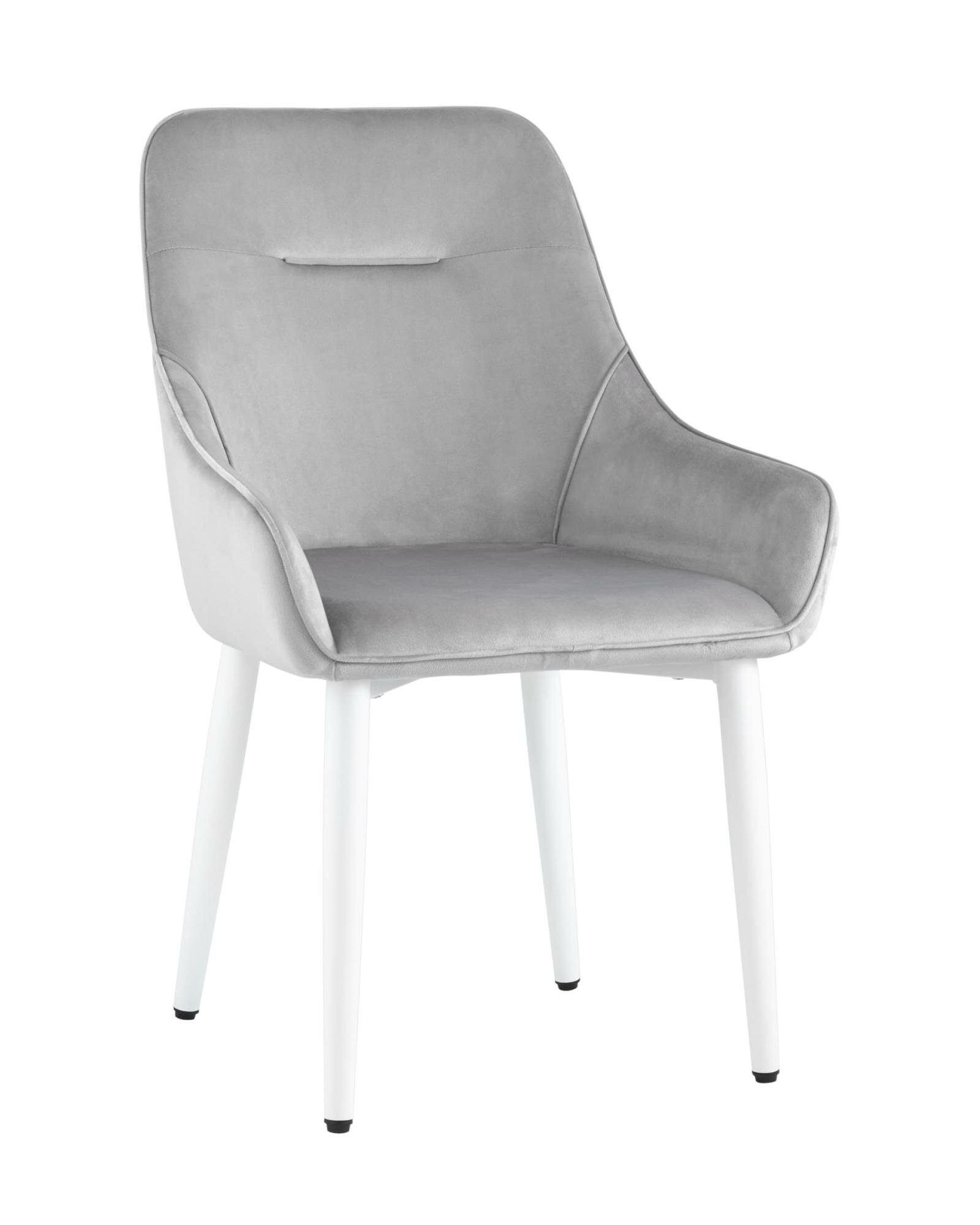 Стул Диана STOOL GROUP серый, ткань, металл, мягкое сиденье, с подлокотниками