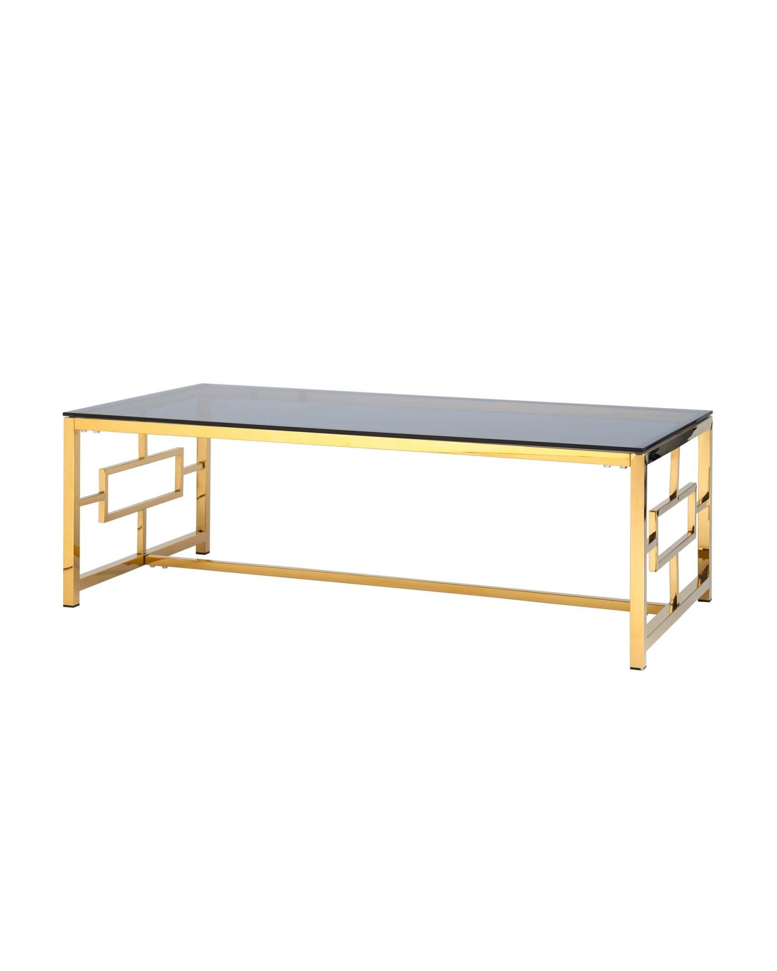 Стол 120*60 бруклин STOOL GROUP золотой, металл и стекло, прямоугольная столешница, прямоугольное основание