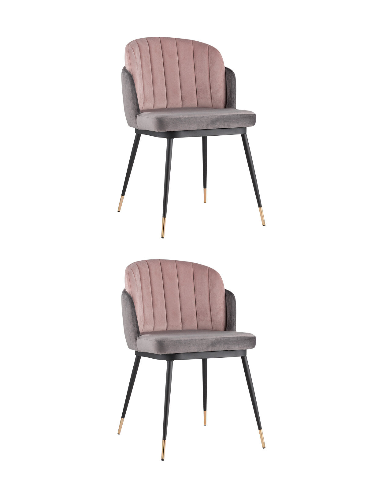 Стул Пенелопа STOOL GROUP серый, велюр, металл, мягкое сиденье, без подлокотников