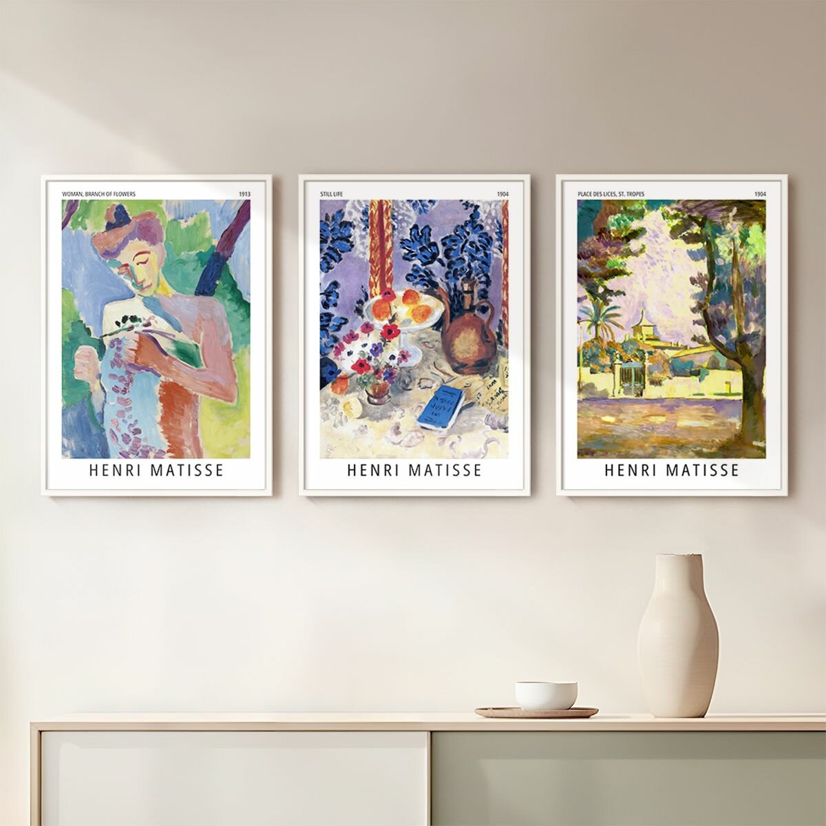 Постеры 3 шт 30х40 на стену "Репродукции Матисса трио" набор картин для интерьера