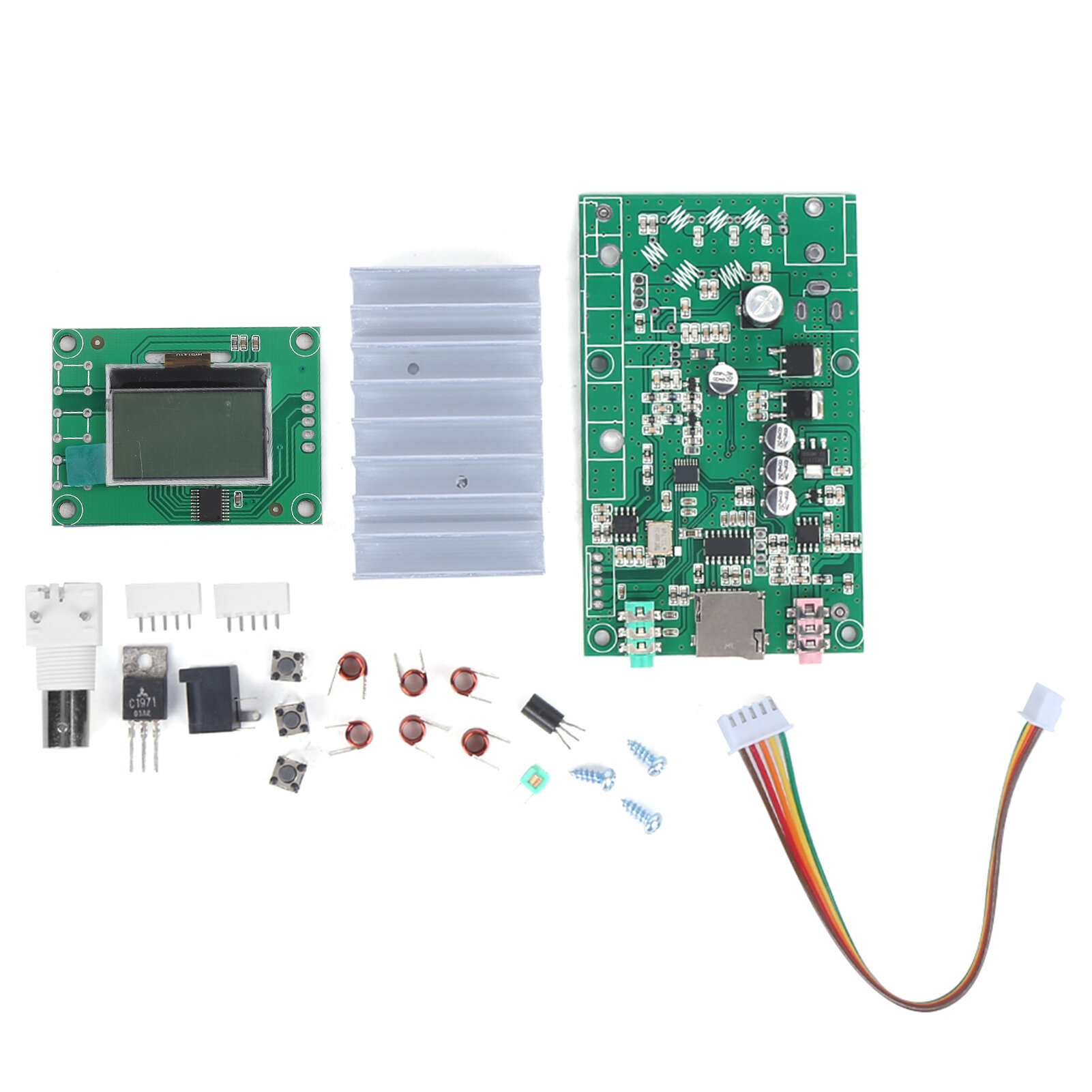 Модуль радиостанции со стерео PLL FM-передатчиком мощностью 7 Вт с ЖК-дисплеем, высокоточный регулируемый комплект частоты 76–108 МГц