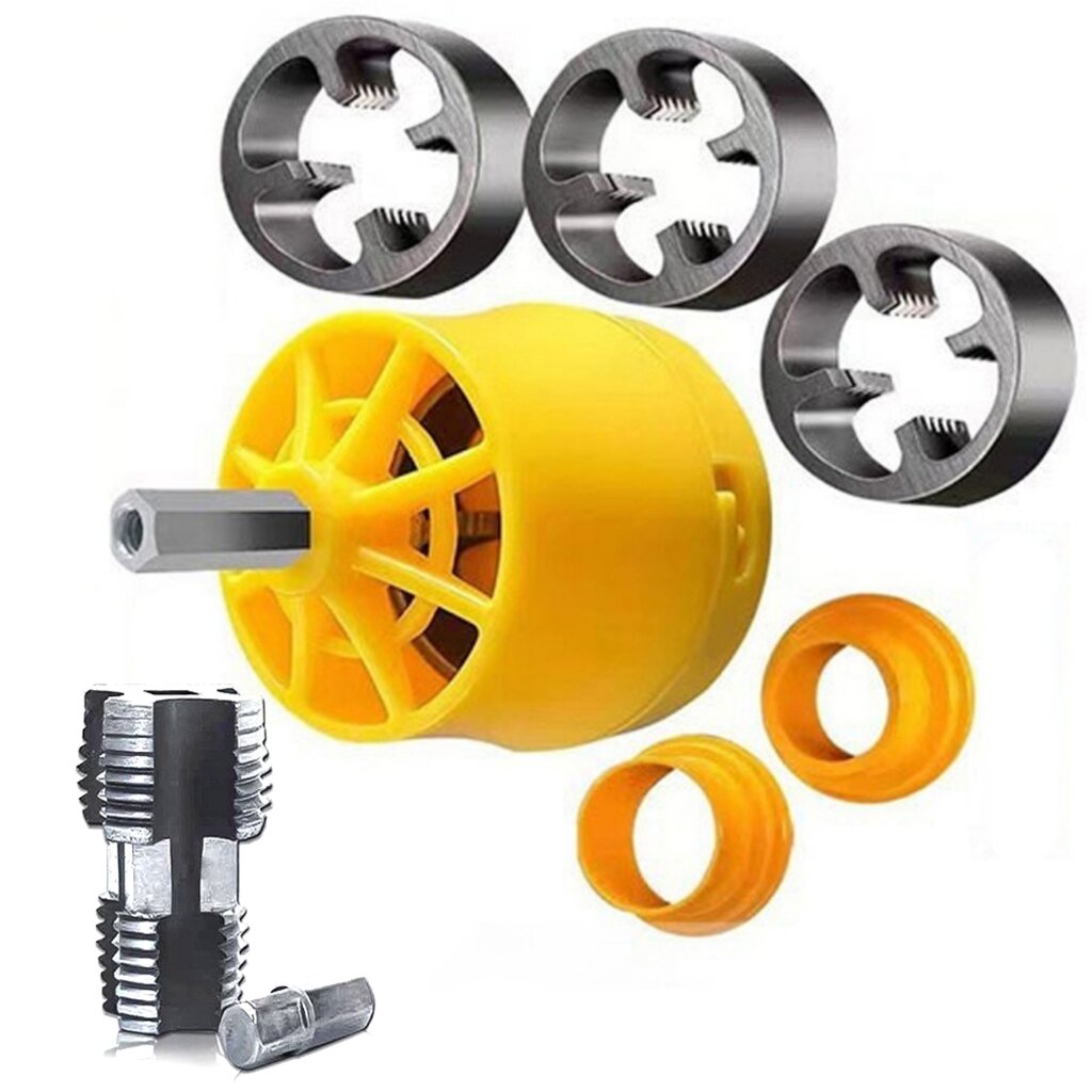 7шт Набор Инструментов Для Изготовления Резьбы Пластиковые Трубы Набор Форм Для Нарезания Резьбы Сантехнический Инструмент Для Нарезания Резьбы Сантехническая Форма Кран Гаечный Ключ Ремонт Инструмента