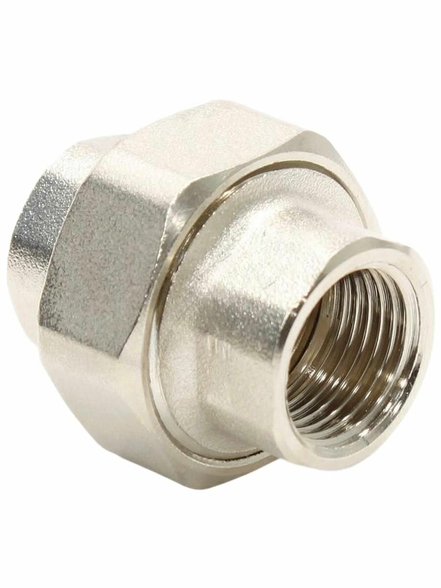 Соединение прямое разъемное 1/2" ММ никель