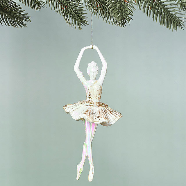 Елочная игрушка Балерина Джорджес 17 см белая с золотым, Winter Deco, 1000425