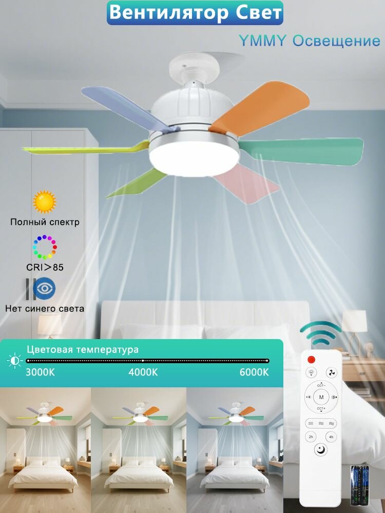 Люстра вентилятор потолочная / Лампа вентилятор с пультом