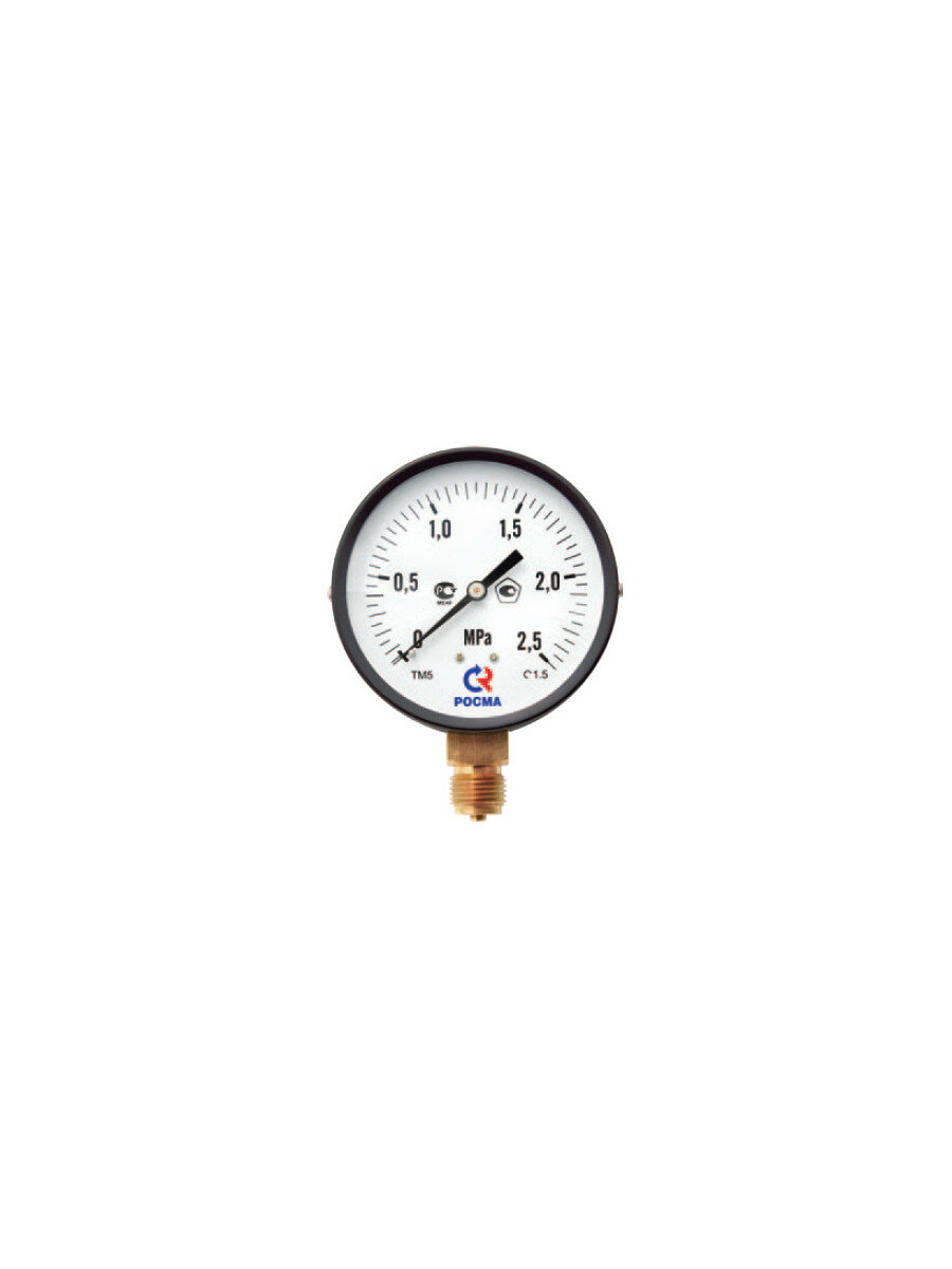 Манометр Росма ТМ-310Р, 0-16 бар, 1/4", D63мм, боковое подключение (радиальное) 00000010237