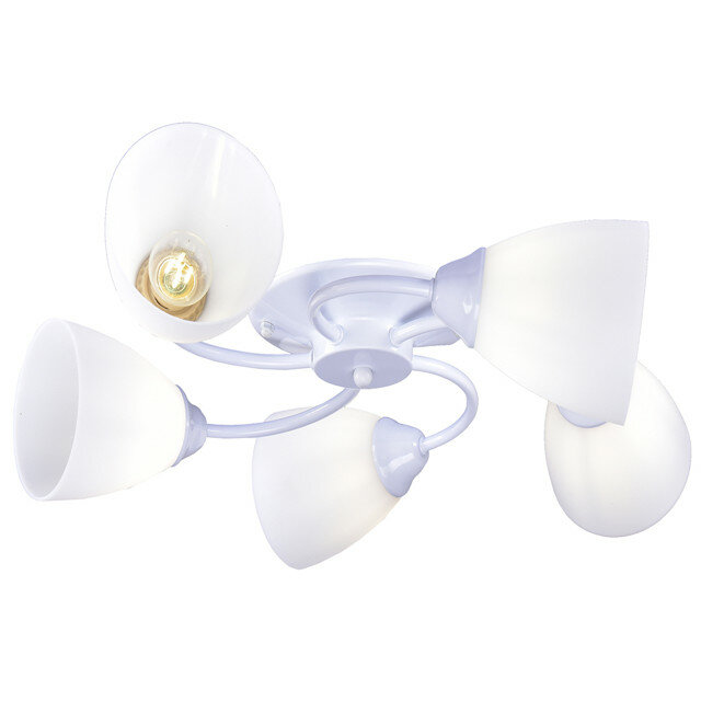 Люстра потолочная россвет Люпин РС22098 WT+CR/5C, 5х20Вт Е27 металл/пластик, белая