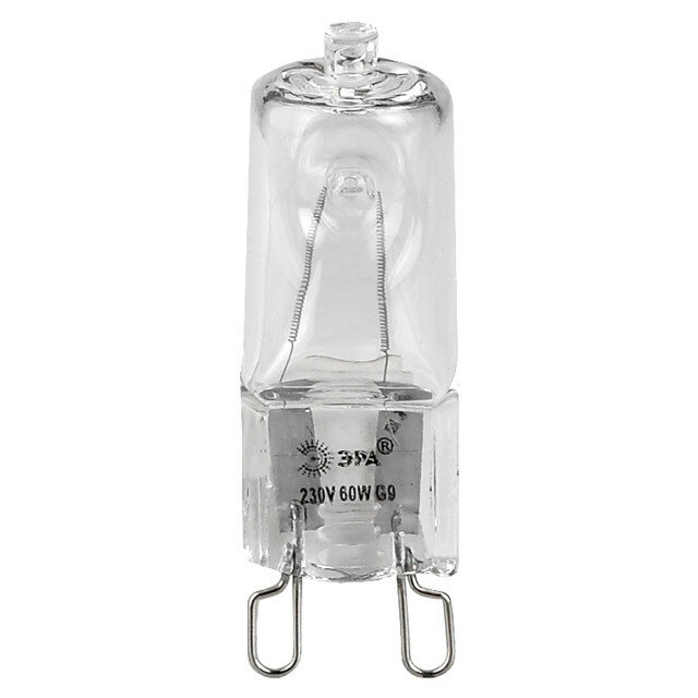 ЭРА галогенная лампа G9 60Вт 960лм 3000K 220В капсула прозрачная для дома и офиса