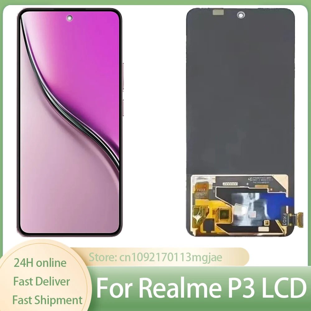 6,67-дюймовый AMOLED-дисплей для Realme P3 5G, LCD-экран RMX5079, сенсорный экран, дигитайзер в сборе, замена LCD для Realme P3 5G OLED No Frame