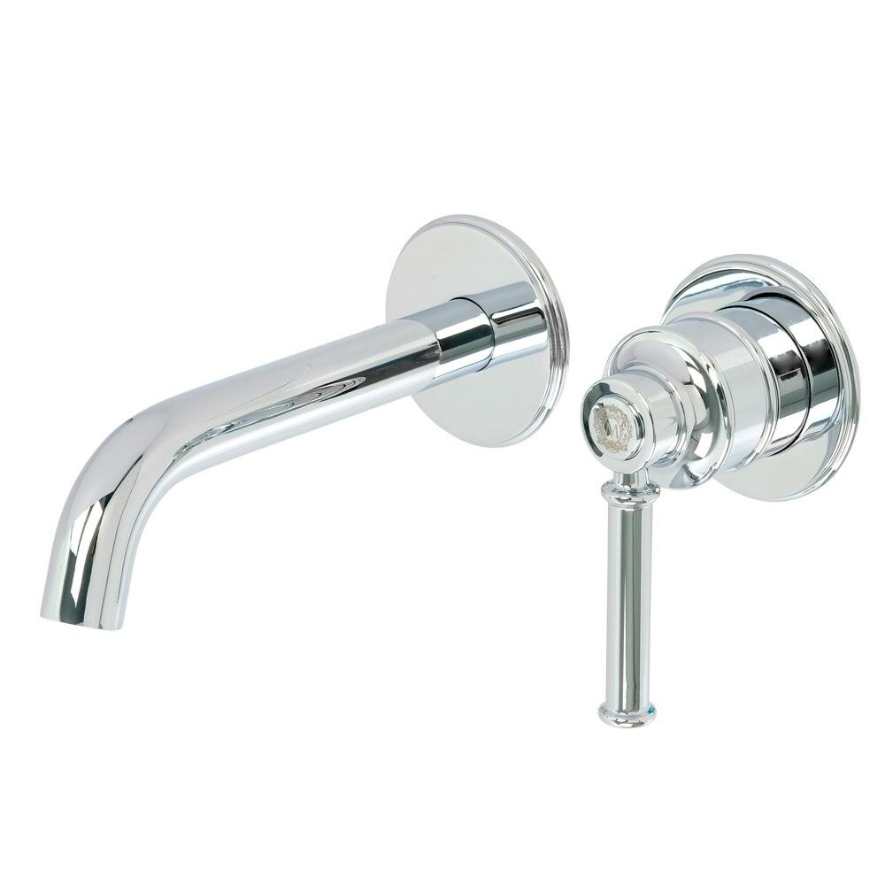 Смеситель для раковины Migliore ERMITAGE MINI скр. монт. на 2 отв, ручка латунь, дон. клап."click-clack", хром