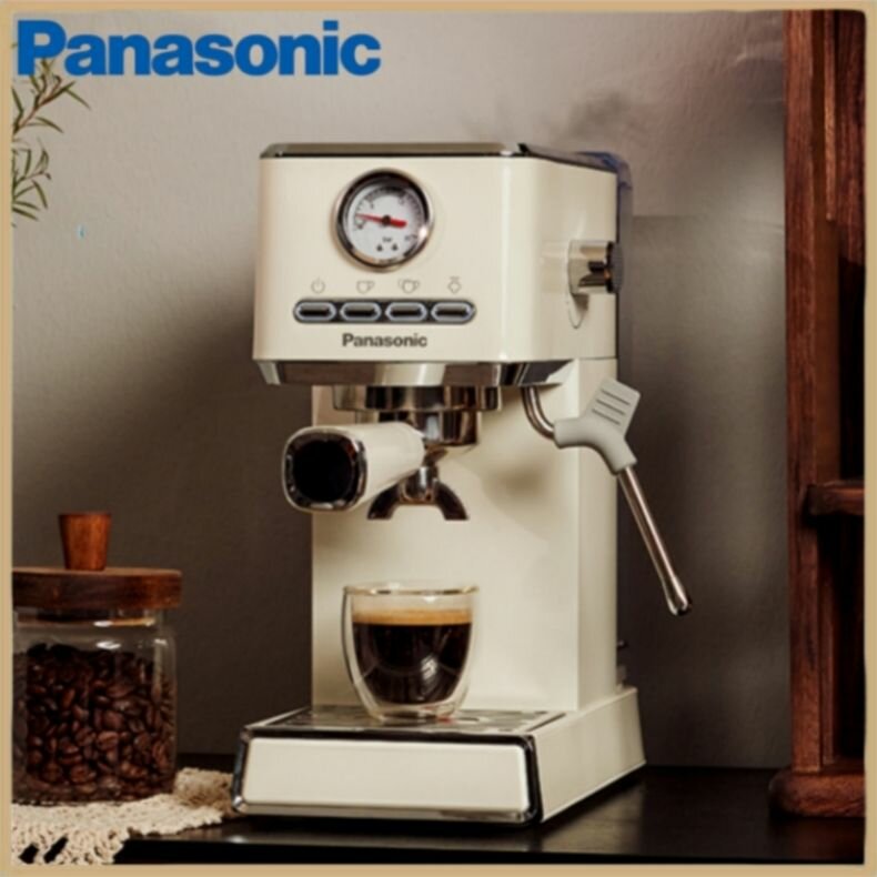 Panasonic NC-EM521 Полуавтоматическая машина для приготовления эспрессо , бежевый