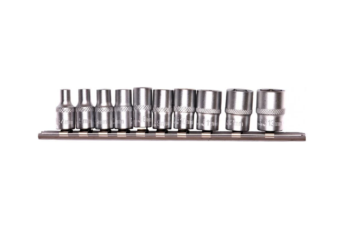 Набор торцевых головок Stels, 1/4", CrV, матовое покрытие, 10 штук